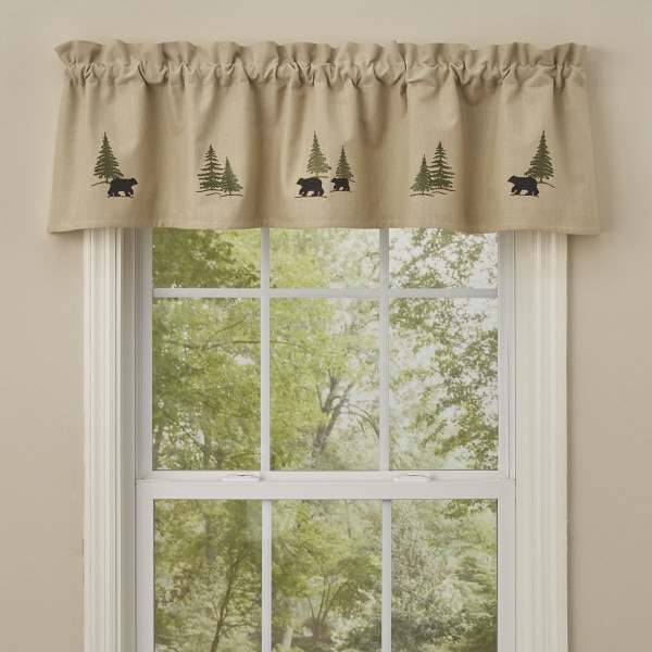 Black Bear Embroidered Lined Valance | Park Designs Black Bear Embroidered Lined Valance | Park Designs